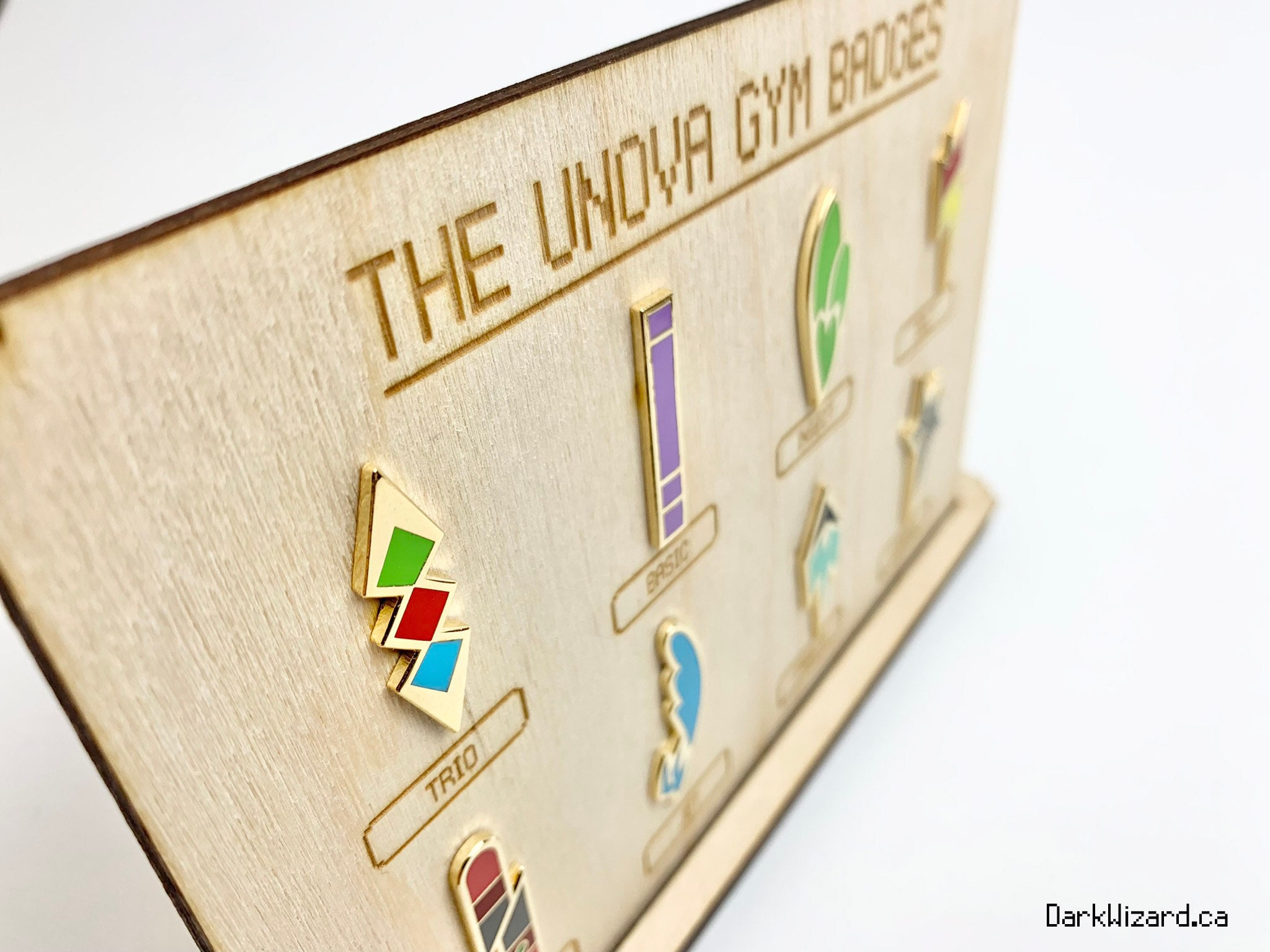 PKM Unova Gym Badges With Display Board, Metal Pin, for Collection and ...