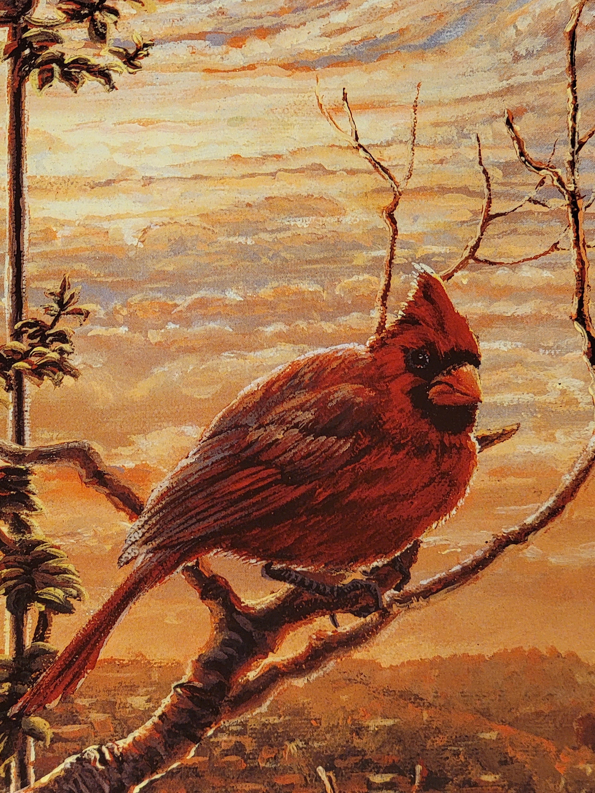 Red Cardinal Bird Art Painting Signed Collectable - Etsy