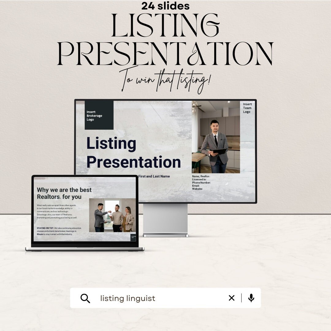 Real Estate Listing Presentation, Digital Listing Presentation, Pre-listing, Real Estate ...