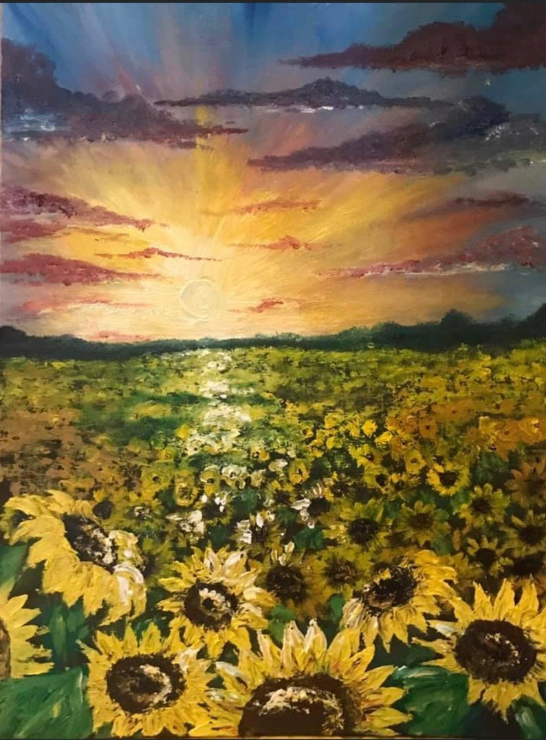 Sunflower Field Print - Etsy