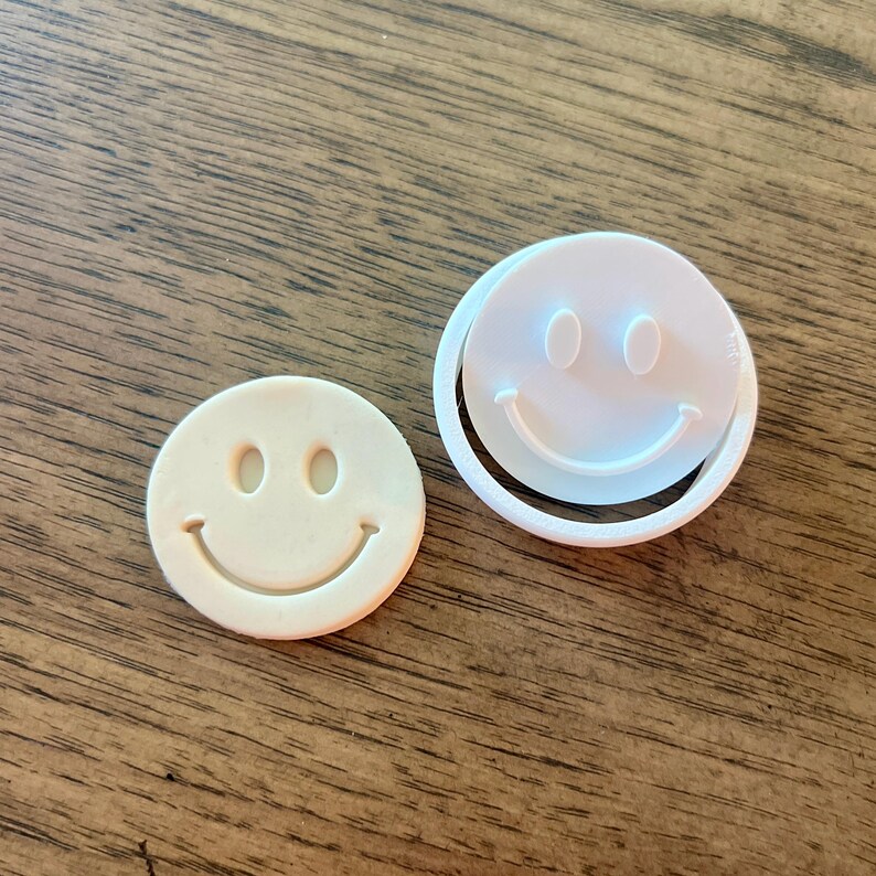 SMILEY FACE Cookie Cutter and Stamp, Fondant Embosser and Cutter, Clay ...