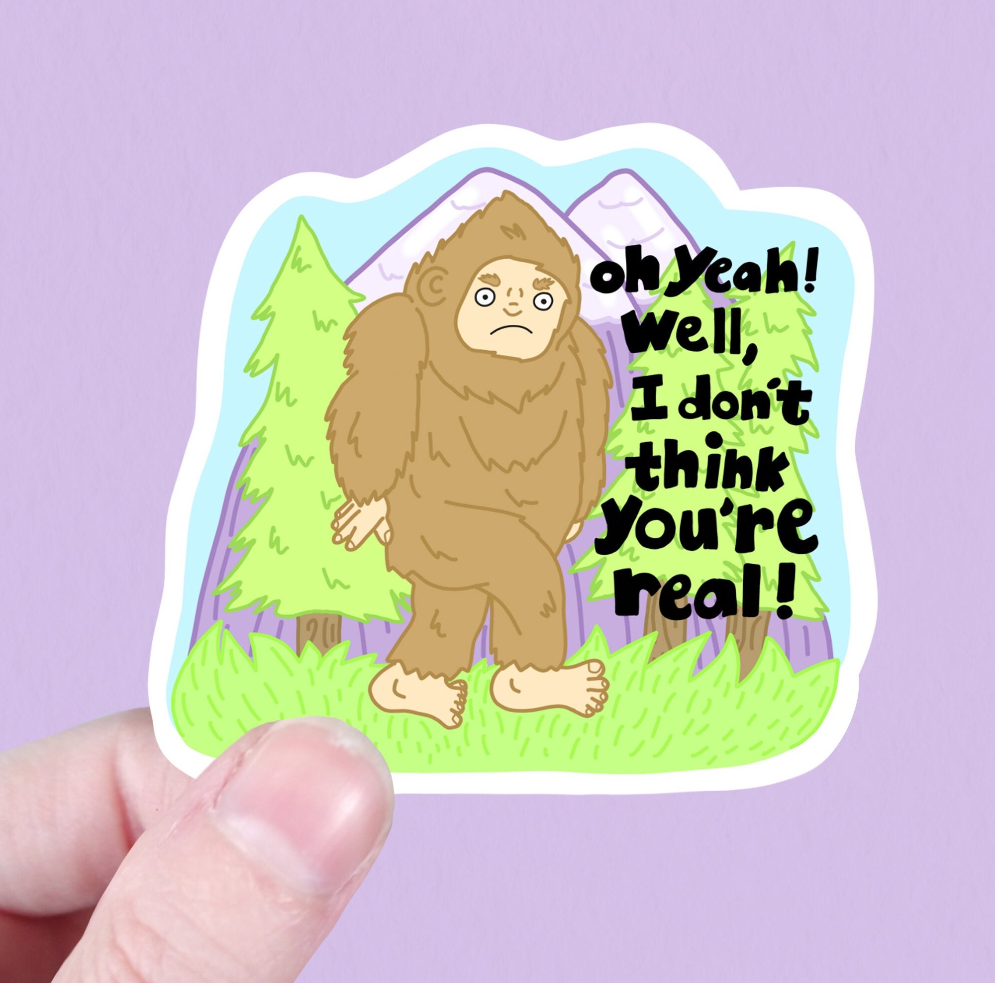 Bigfoot Cute Sasquatch Funny Vinyl Sticker Mythical Creatures Sticker ...