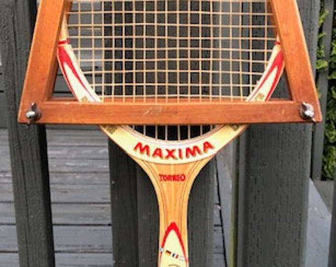 Vintage Italian Wood Tennis Racket Maxima - Etsy