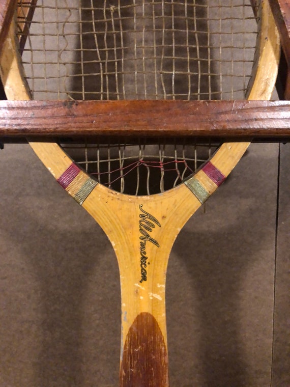 Vintage Wright Ditson All American Heavy Wood Tennis Racket | Etsy