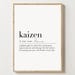 Kaizen Japanese Quote Poster: Minimalist Wall Art Print - Etsy