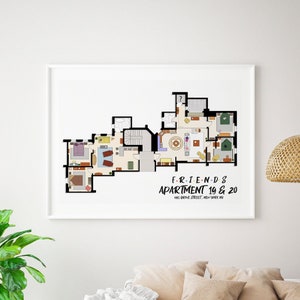 Friends TV Show Apartment Floor Plan-friends TV Show Layout - Etsy