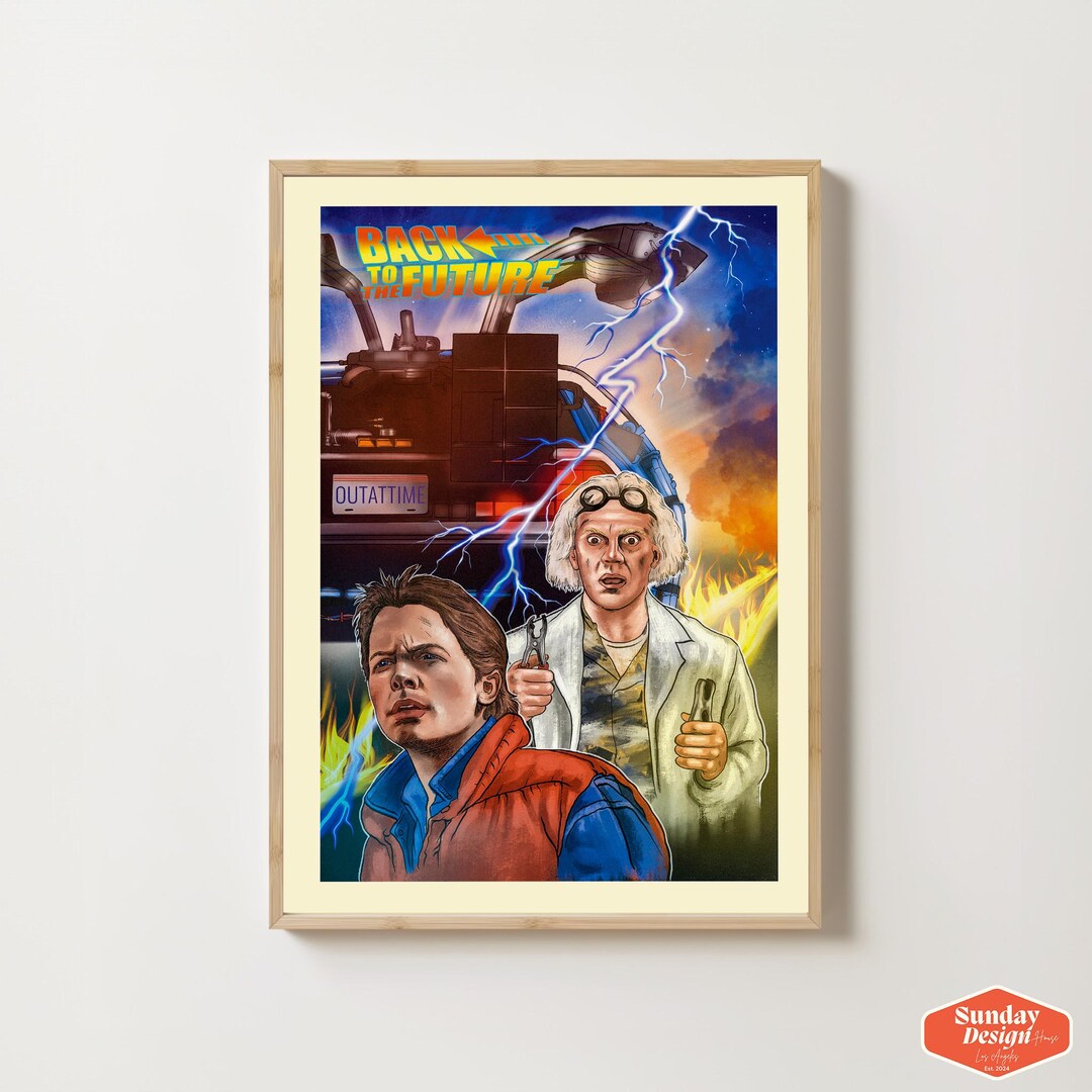 Back to the Future Poster, Retro Movie Wall Art, Movie Poster, Marty ...