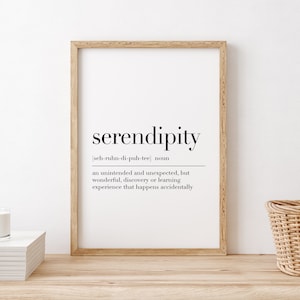 Serendipity Definition Print, Serendipity, Serendipity Print ...