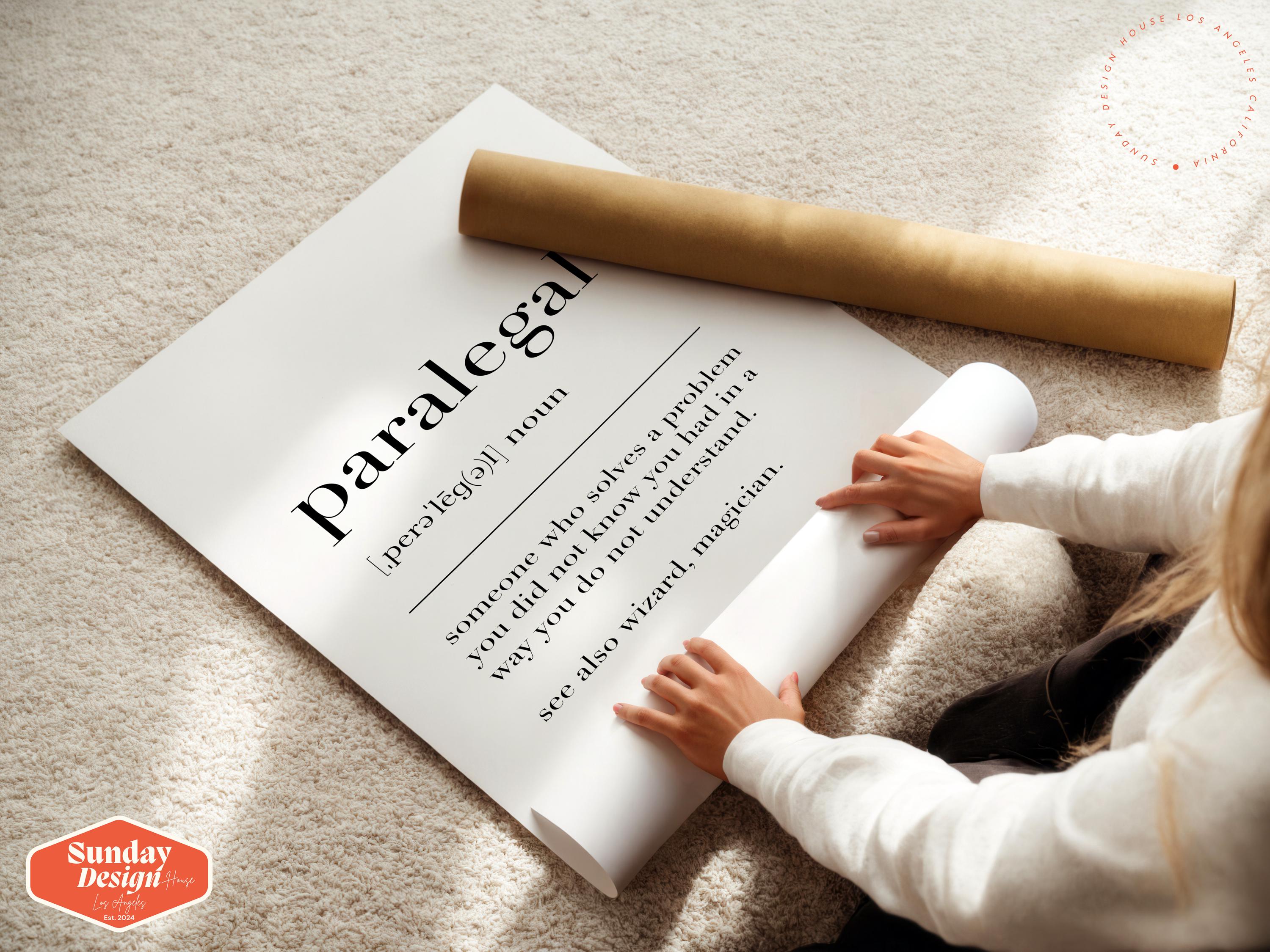 Paralegal Definition Print, Lawyer Gift, Law Office Decor, Attorney ...