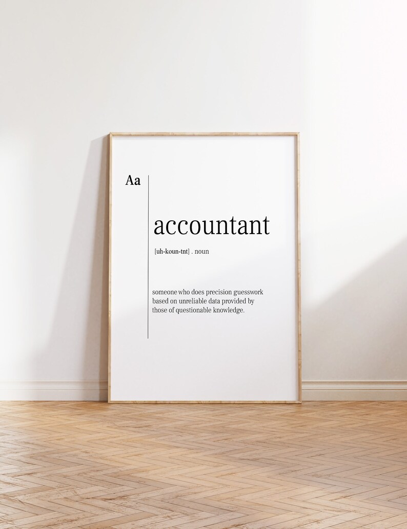 Accountant Definition Printdefinition Posterfunny Wall Art - Etsy