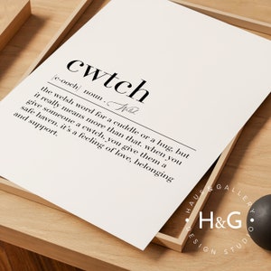 Cwtch Definition Print, Cwtch Poster, Welsh Wall Art, Welsh Print ...