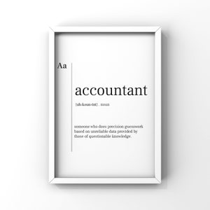Accountant Definition Printdefinition Posterfunny Wall Art - Etsy