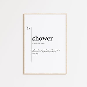 Shower, Shower Print, Shower Poster, Shower Definition Print, Shower ...