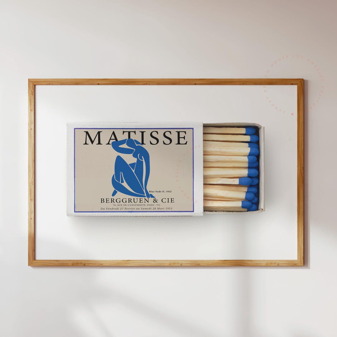 Matisse Blue Matchbox Poster, Matisse Matchbox Print, Matisse Blue ...