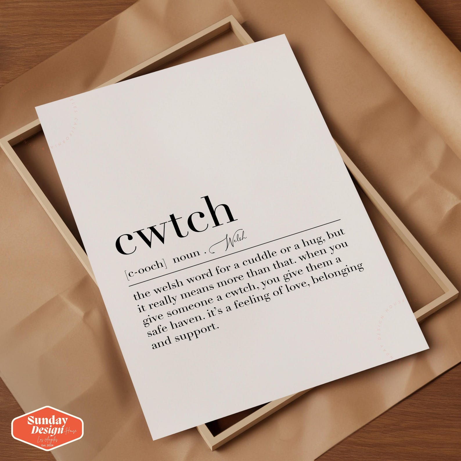 Cwtch Definition Print, Cwtch Poster, Welsh Wall Art, Welsh Print ...