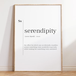 Serendipity Definition Print, Serendipity, Serendipity Print ...