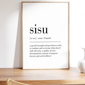 Sisu Definition Print, Sisu Print, Sisu Poster, Sisu Sign, Sisu Gift ...