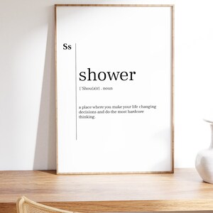 Shower, Shower Print, Shower Poster, Shower Definition Print, Shower ...