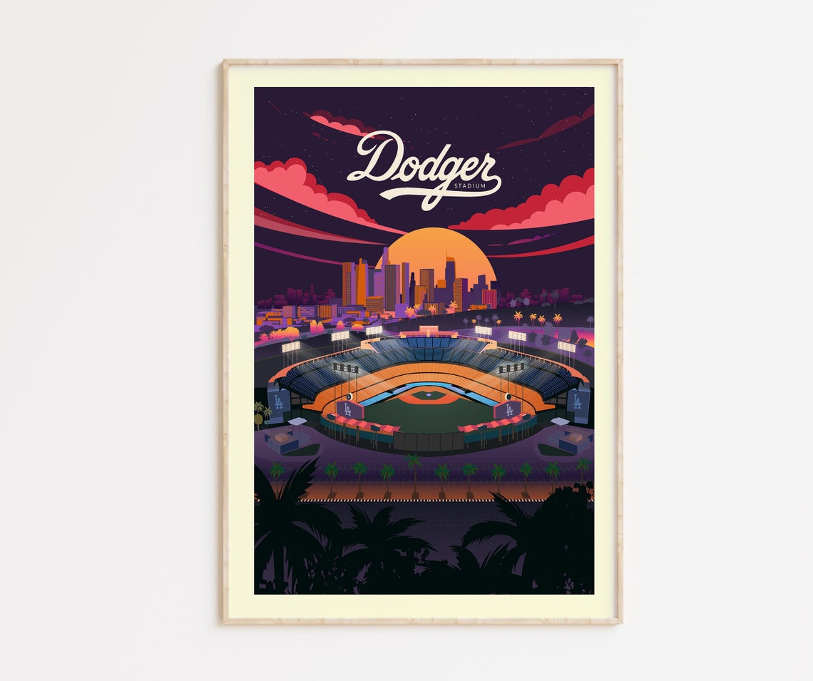 LA Dodgers Stadium Illustration Handmade Paint Dodgers - Etsy