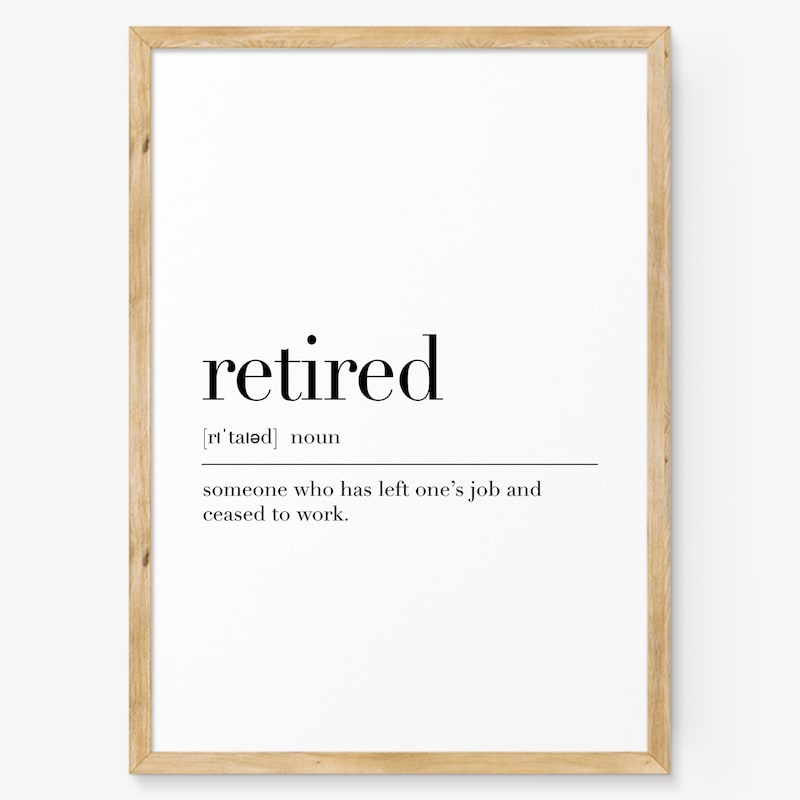 Retired Definition - Etsy