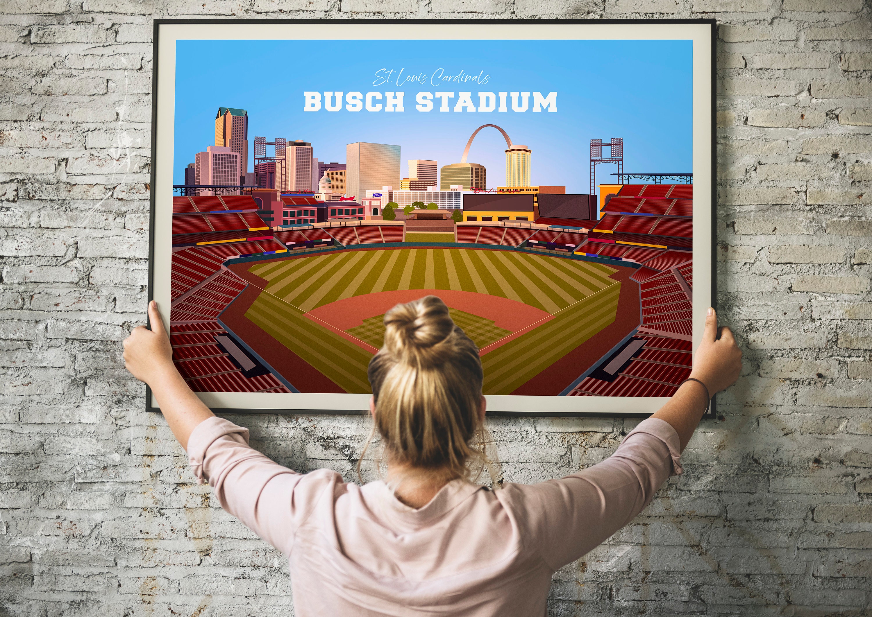 St. Louis Cardinals Busch Stadium Vintage Baseball Poster - Etsy