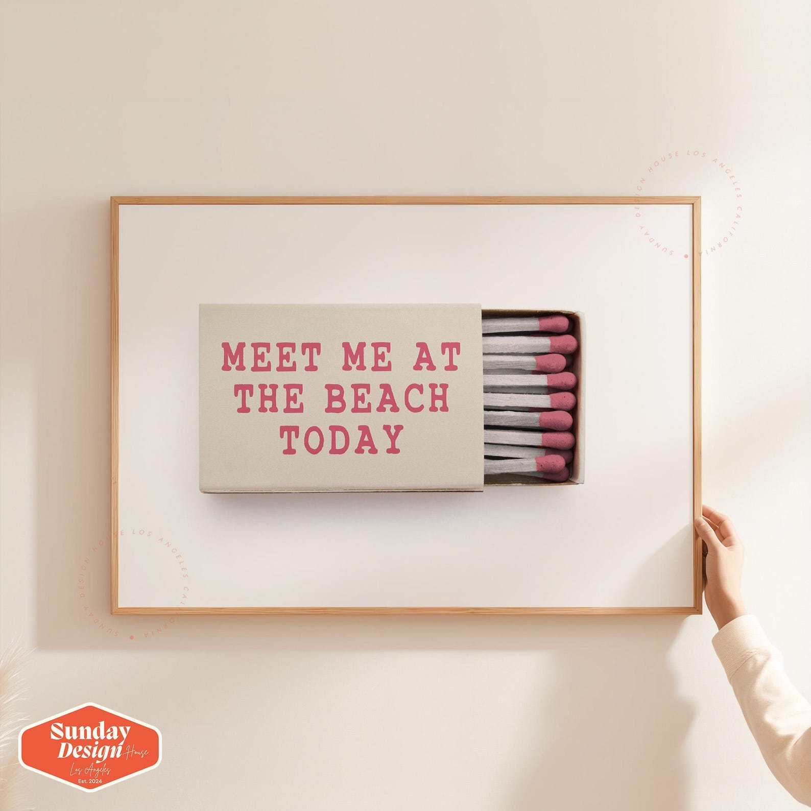 Meet Me at the Beach Matchbox Print, Coastal Matchbox Typography Poster ...