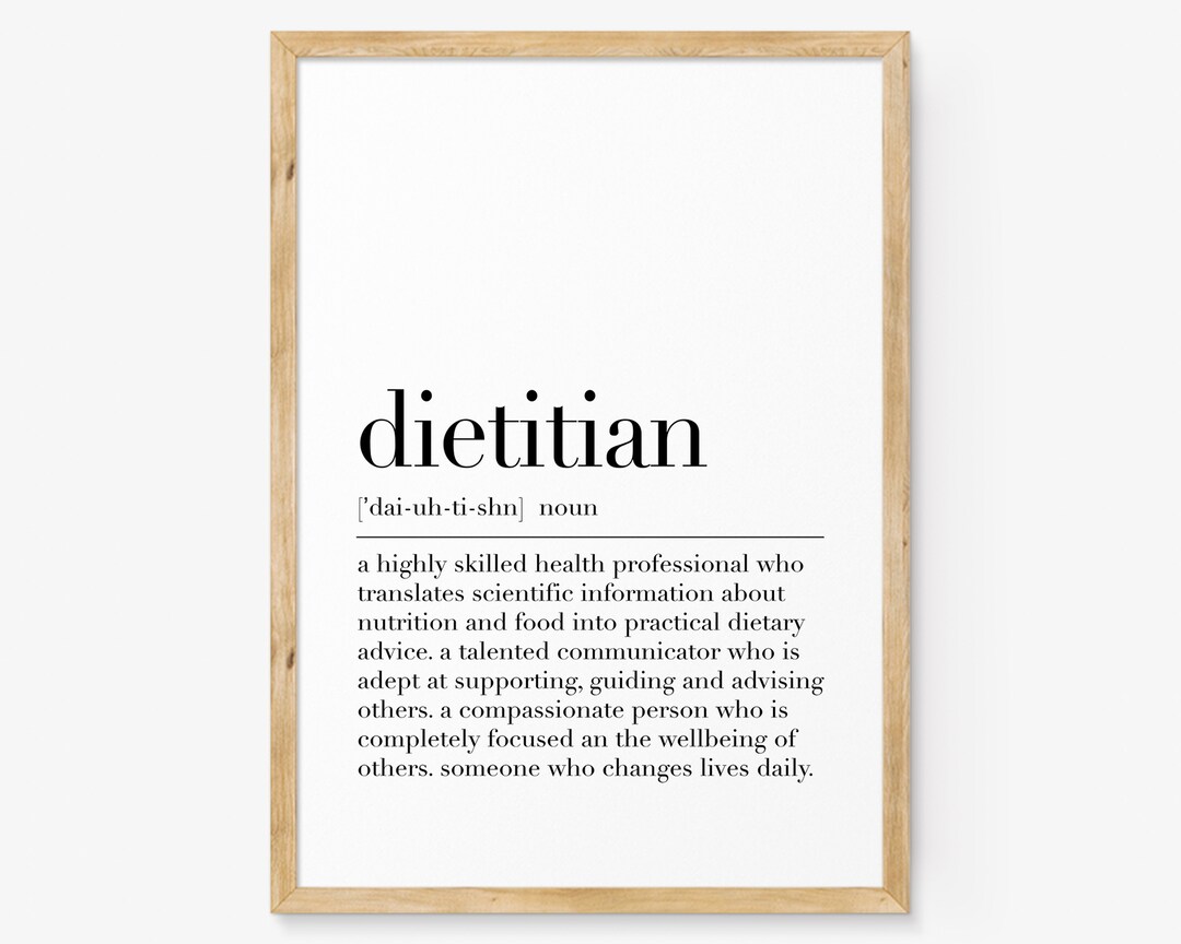Dietitian Definition Print, Dietitian Poster, Dietitian Quote Print ...