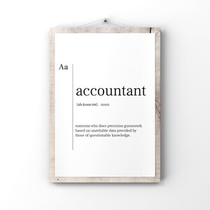 Accountant Definition Printdefinition Posterfunny Wall Art - Etsy