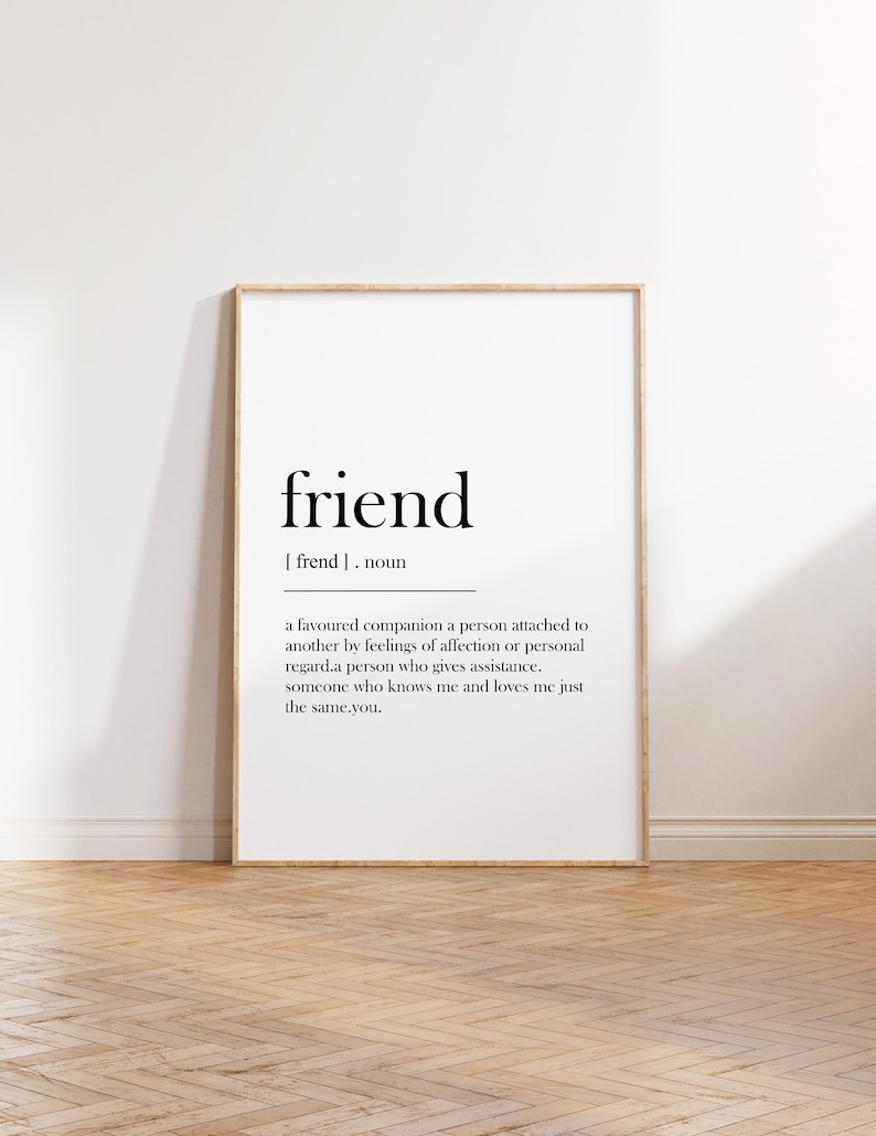 Friend Definition Definition Print Friend Definition Poster - Etsy