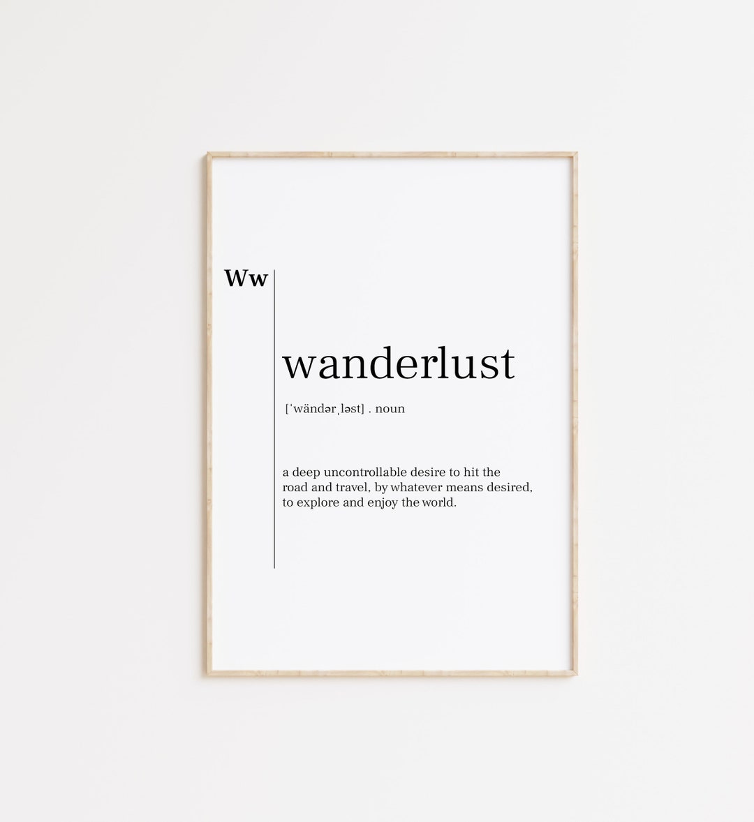 Wanderlust Definition Wanderlust Print Definition Print - Etsy