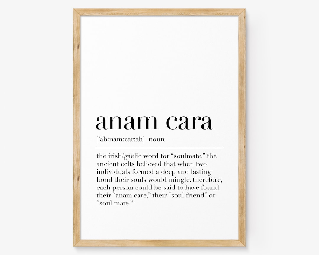 Anam Cara, Anam Cara Definition Poster, Irish Quote Print, Irish Decor, Dictionary Poster ...