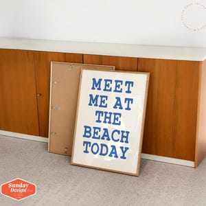 Meet Me at the Beach Print, Coastal Typography Poster, Beach House ...