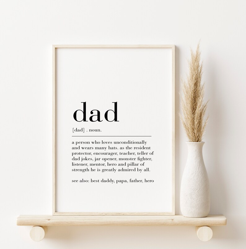 Dad Definition Print Dad Gifts Dad Definition Poster - Etsy