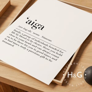 Aiga Poster, Aiga Definition Print, Samoan Quote Wall Decor, Family ...