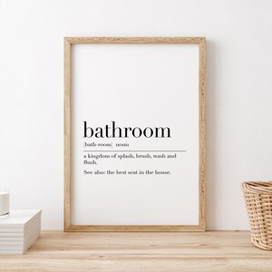 Bathroom Definition Print, Funny Bathroom Sign, Bathroom Quote ...
