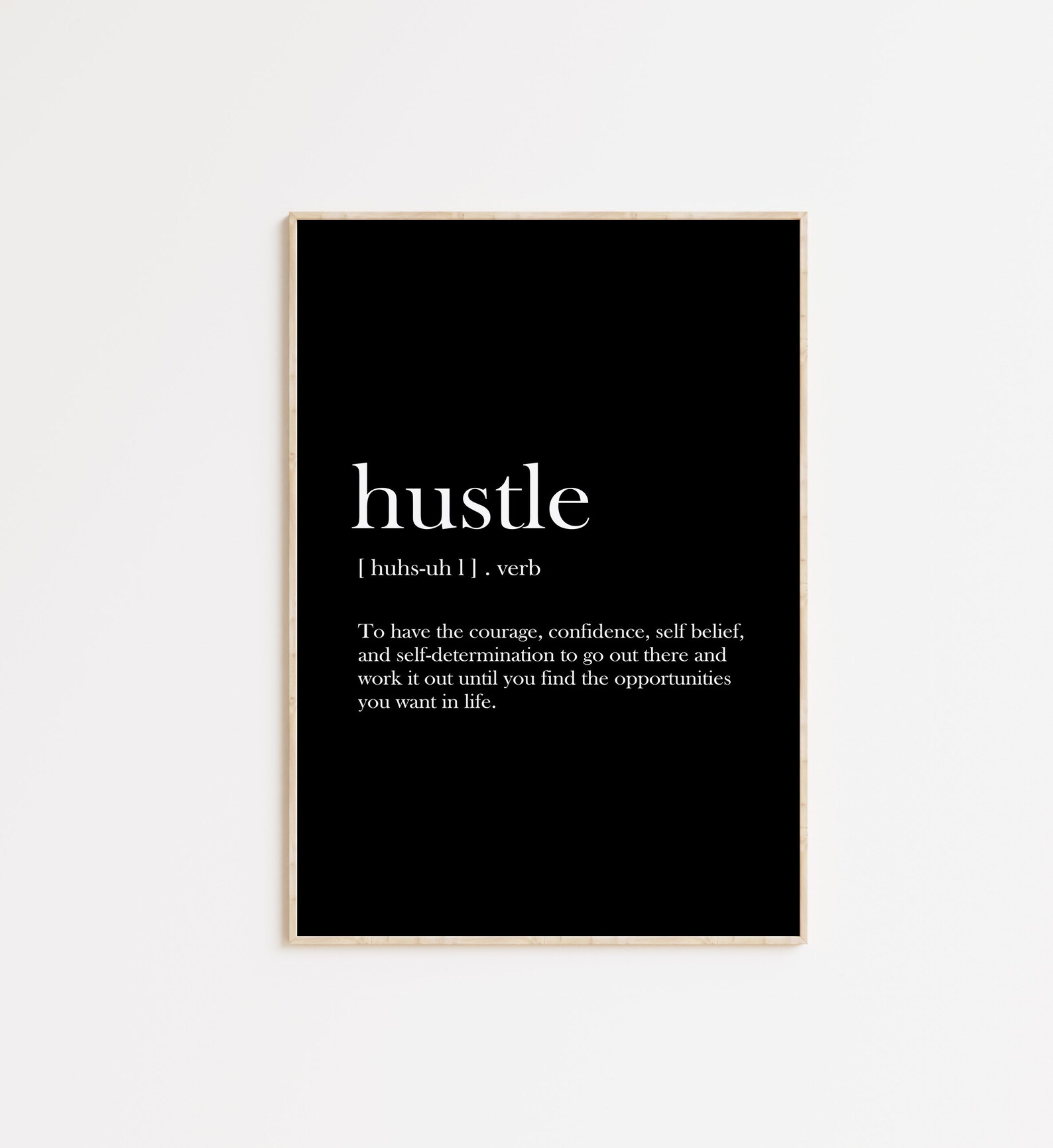 Hustle Poster Definition Wall Art Quote Print Motivational - Etsy