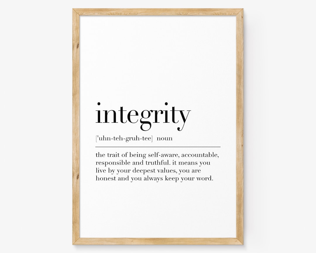 Integrity Definition Print, Integrity, Integrity Quote Poster, Office ...