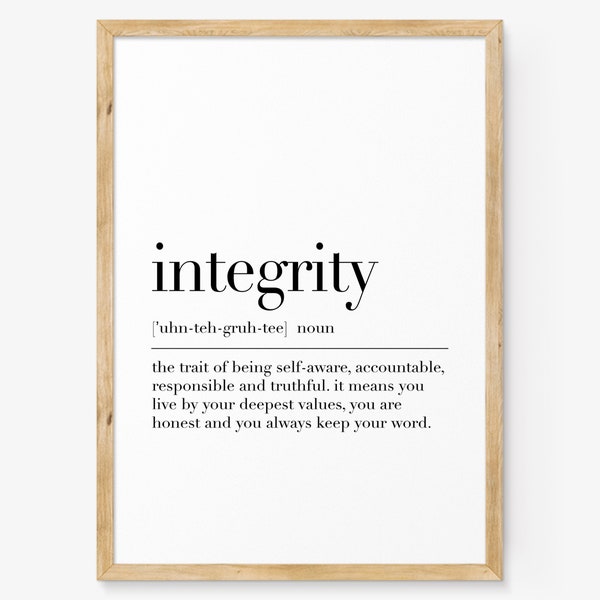 Integrity Poster - Etsy