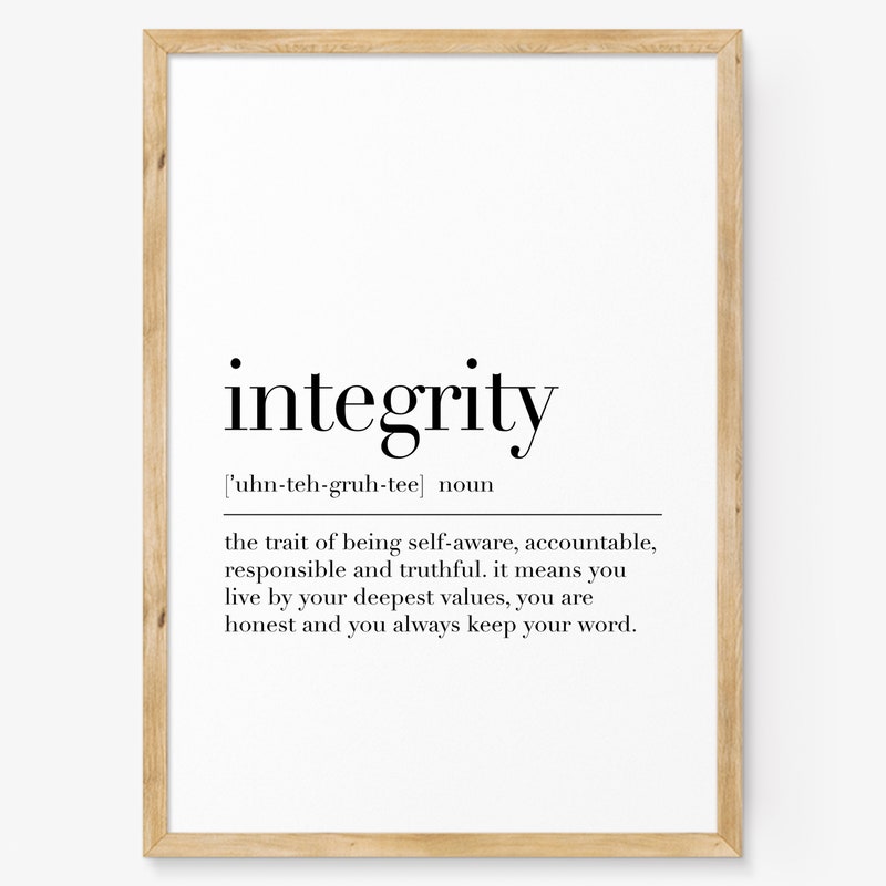 Integrity Poster - Etsy