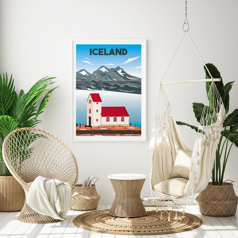 ICELAND Travel Poster Europe Poster Iceland Print Iceland | Etsy