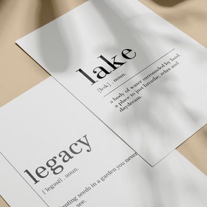 Lake Definition Print, Lake Print, Lake Poster, Definition Poster, Lake ...