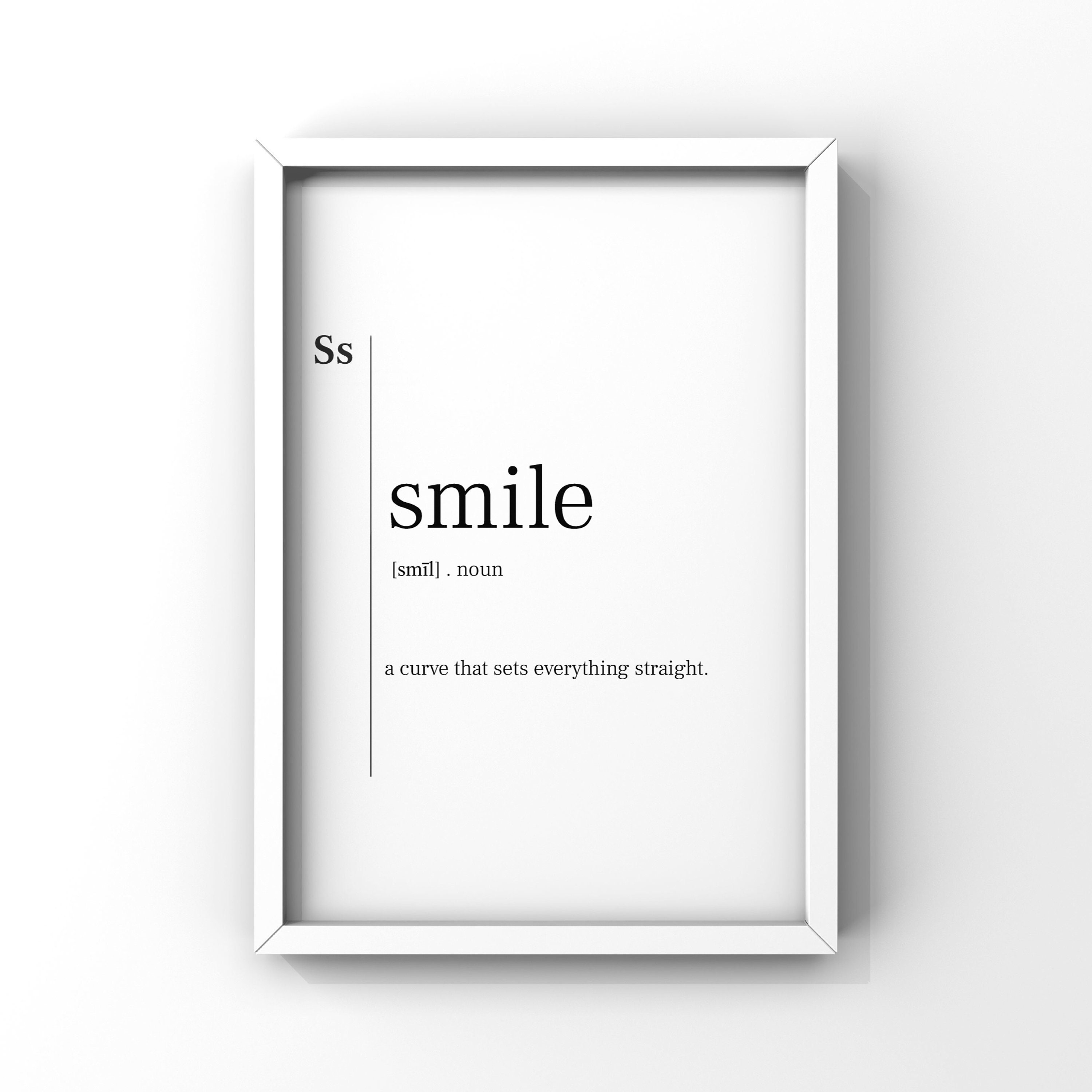 Smile Printdefinition Postersmile Definition Printnursery - Etsy