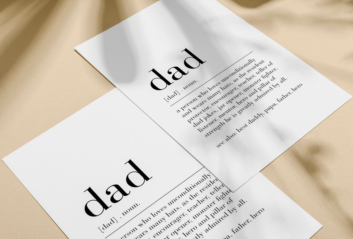 Dad Definition Print Dad Gifts Dad Definition Poster - Etsy