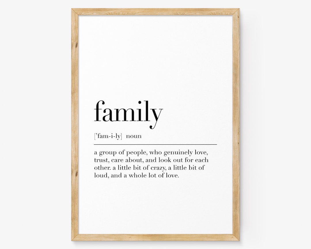 Family Definition, Family Sign, Family Poster, Family Definition Print ...