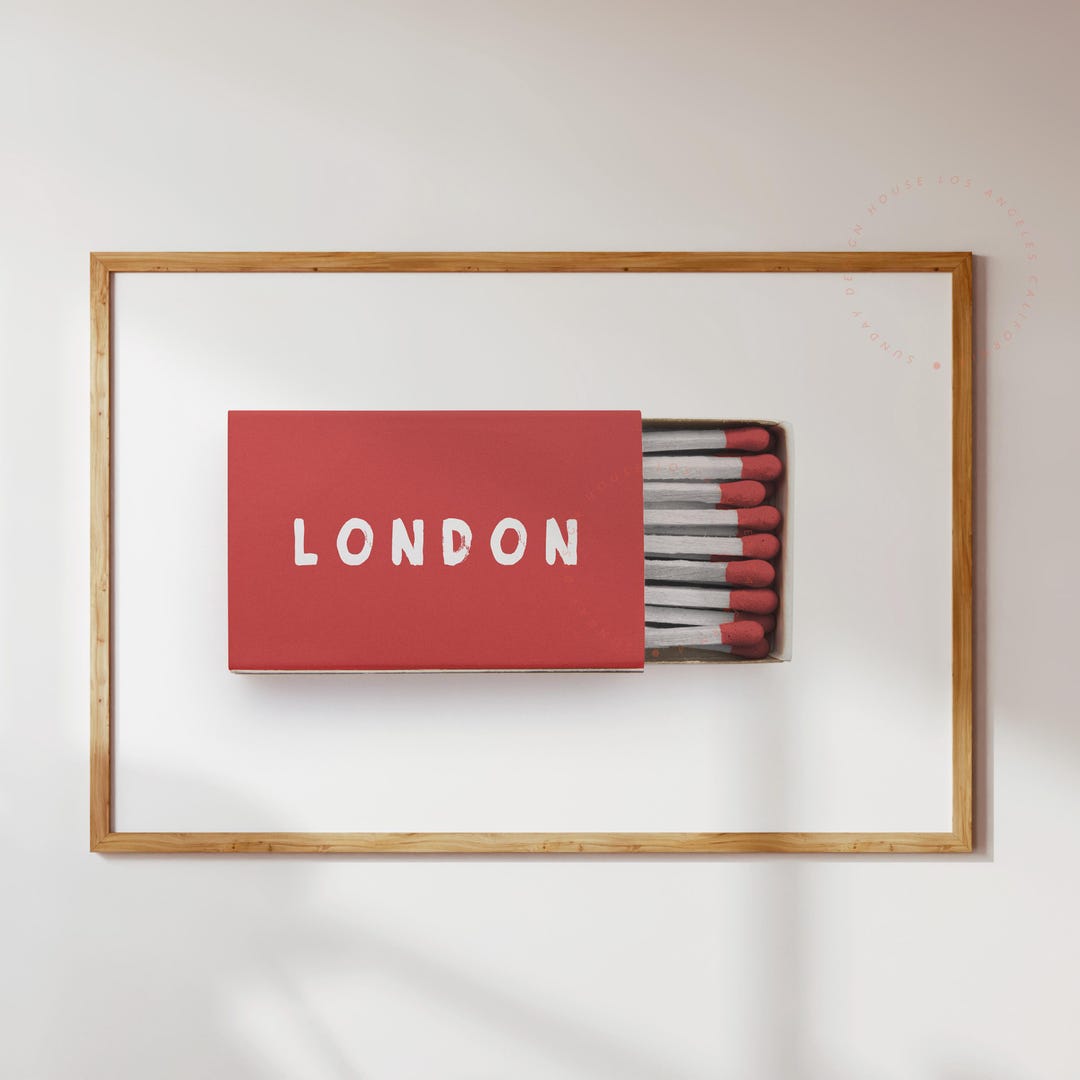 London UK Matchbox Print, London Poster, Modern Wall Decor, London Uk ...