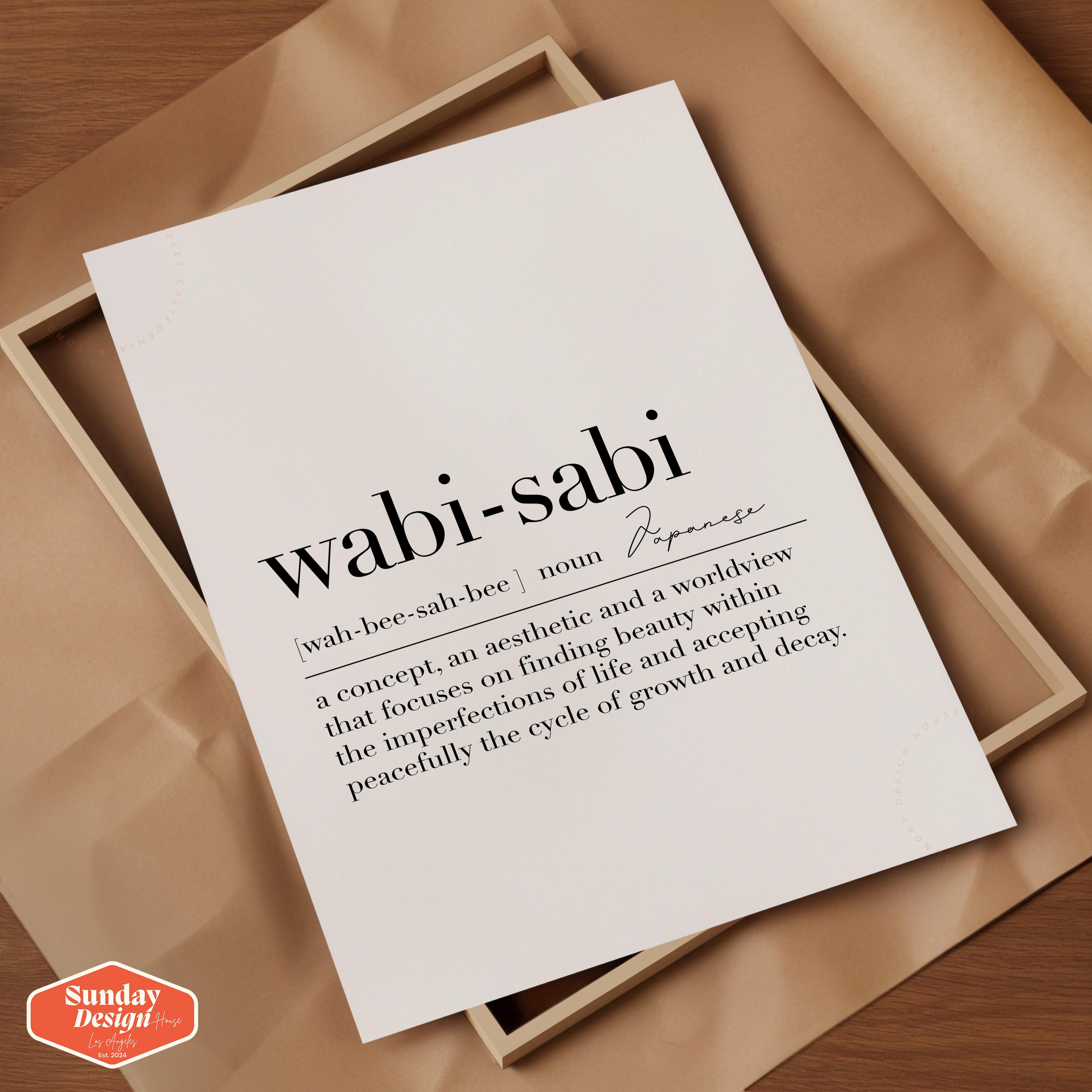 Wabi Sabi Definition Poster, Japanese Print, Nordic Print, Wabi Sabi ...