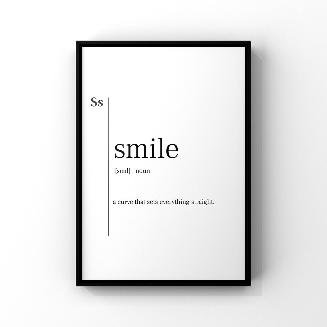 Smile Print,definition Poster,smile Definition Print,nursery Art,smile ...