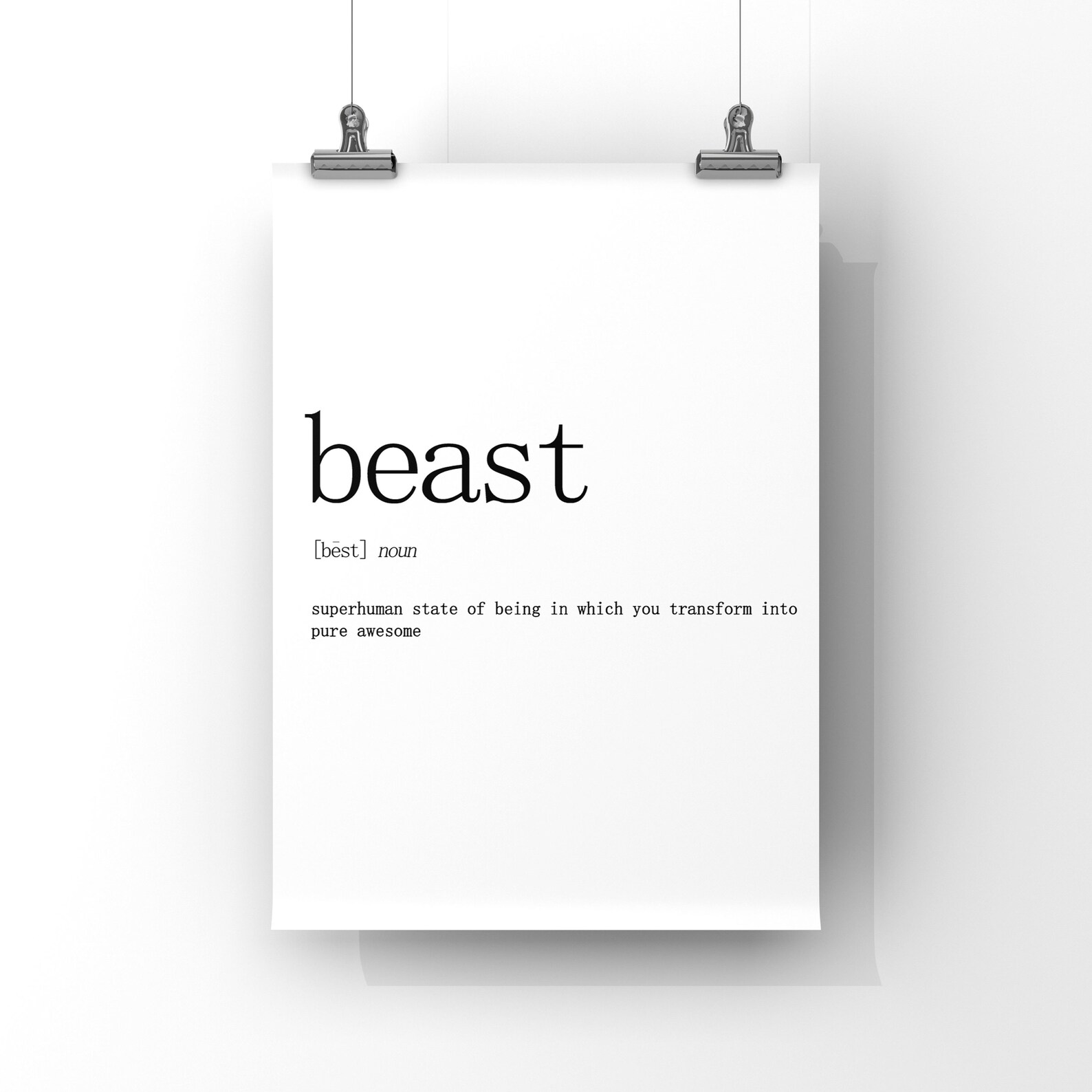 Beast Definition Wall Art Art Print Office Decor Funny - Etsy