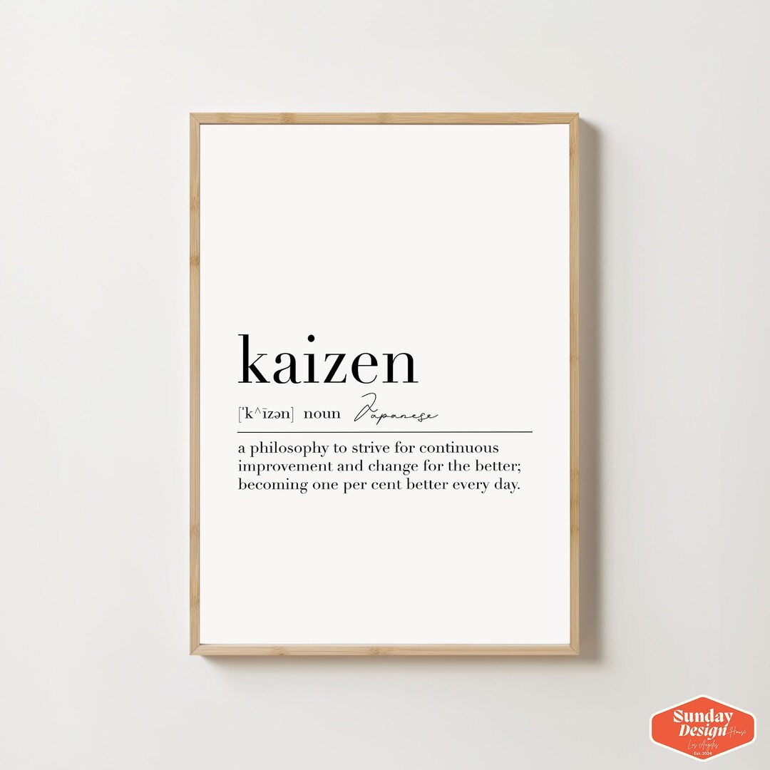 Kaizen Definition Poster, Japanese Print, Nordic Wall Decor, Kaizen ...