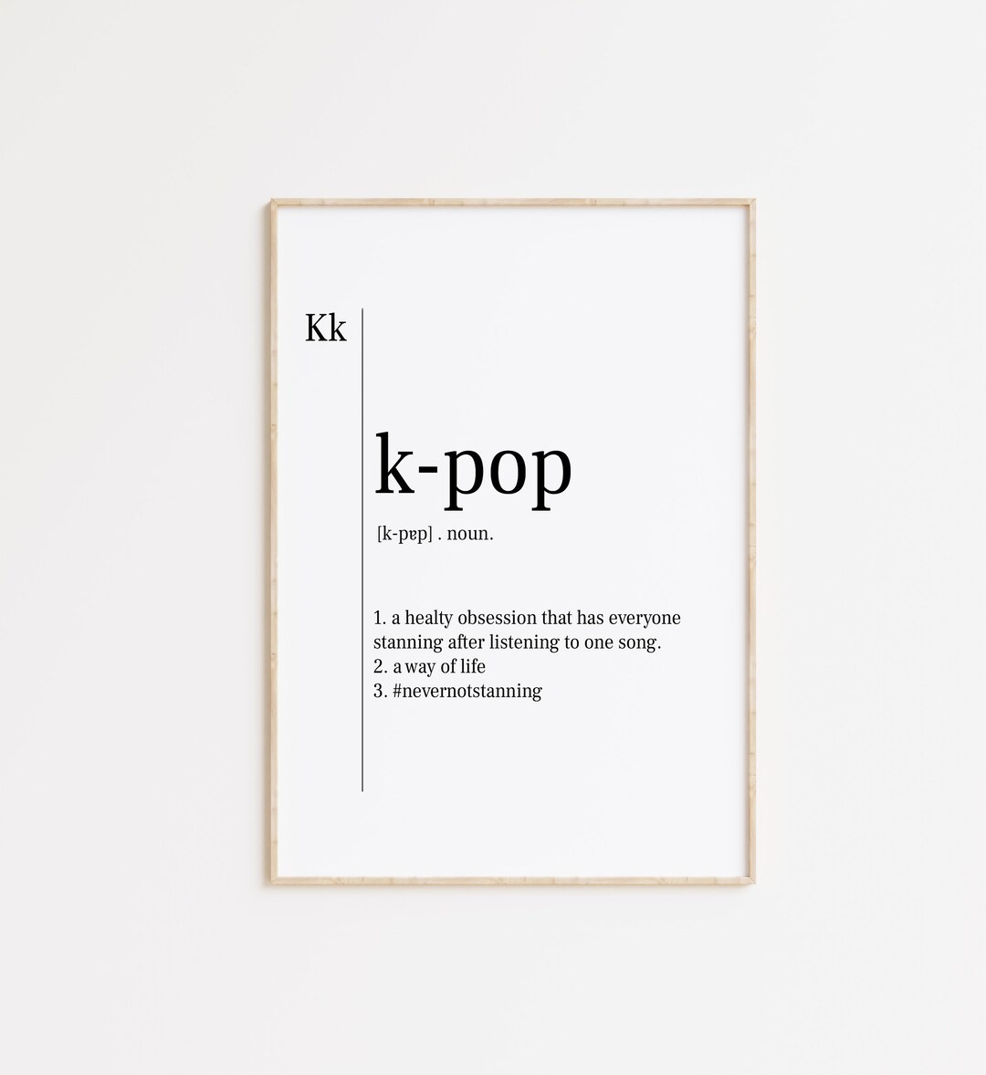 K-pop Sign, K-pop Wall Decor, K-pop Definition Print, K-pop Gift, K-pop ...